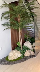 Interior Atrium . . . . @autographfoliages #atrium #decor #interior #interiordesign #interiordecor #stone #rock #rockgarden #garden #home #homedecor #interiorplants #artificialplants #foliage #plants #homeandgarden #miami #miamilife #modern #style #design #modernstyle #fashion | Matthew Giampietro Garden Design