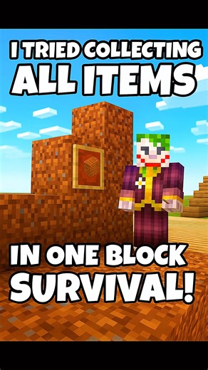 Collecting ALL Minecraft Items… With JUST ONE BLOCK 😭🔥 #day1minecraft #minecraft
