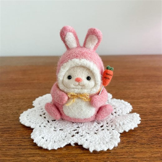 Adorable Needle Felted Wool Sheep in Bunny Costume, Kawaii Animal Art Doll - Etsy