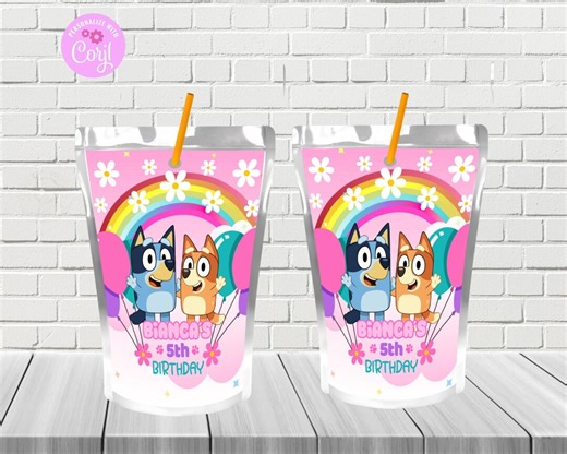 Pink Bluey Caprisun Label/ Bluey Label/ Pink Juice Label - Etsy