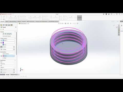 How to design watertight 3d printable threads in Solidworks 2022 - Pill Bottle and Lid