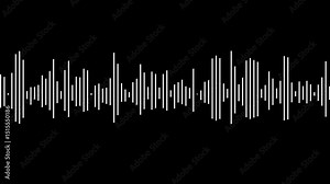 Dynamic equalizer visual effect, Abstract sound waves, Digital simple equalizer (sound wave), on isolated background.Sound Wave Animated audio waveform spectrum animation.4k