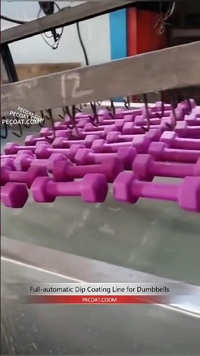 Full Automatic pvc Plastisol Coating Dip Line for Fitness Gym Dumbbell #dipcoatingline