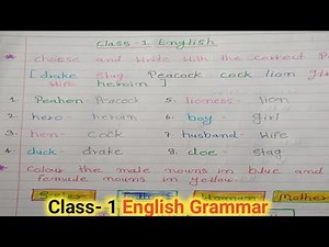 Class 1 English Grammar । Class 1 English Worksheet