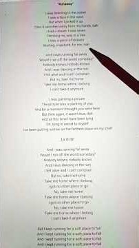 "Runaway " song lyrics #lyrics #song #songlyrics #music #musiclyrics #englishsonglyrics #kpop