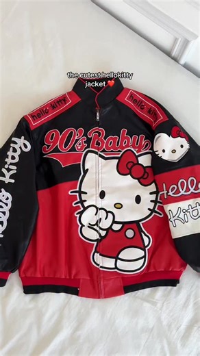 Jellykawaii🫶🏻 on Instagram: "Embracing that sweet & tough vibe with this Hello Kitty vintage biker jacket🎀❤️✨ Available now on jellykawaii.com ✨ 10% off your first purchase💗Don‘t wait, get yours before they sell out! 🛒Shop Link In Bio ♡ ♡ ♡ ♡ #hellokitty #sanrio #hellokittylover #hellokittycollection #hellokittycollector #sanriolover #hellokittystuff #hellokittyjunkie #kuromi #hellokittyandfriends #hellokittyaddict #hellokittyfan #sanriocore #sanrioaesthet