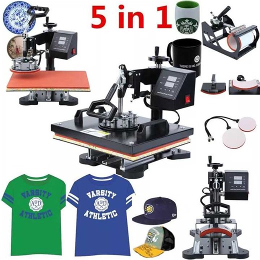 5 in 1 Heat Press Multi-functional T Shirt Sublimation Printing Machine