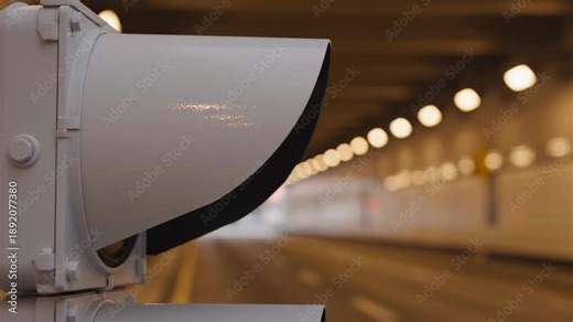 Traffic Light Signaling in Tunnel, Indicating Road Safety and Transportation