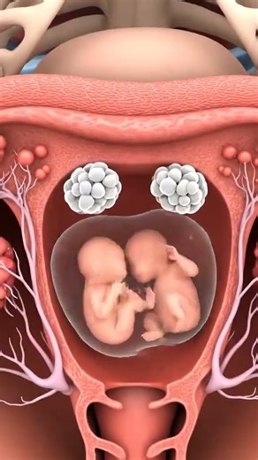 Twins Baby Inside the Womb | Amazing Anatomy View 👶👶 #shorts