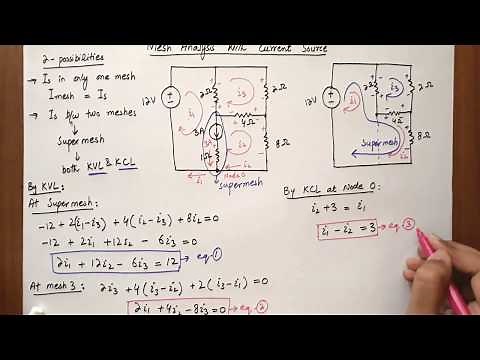 mesh analysis with current source and super mesh