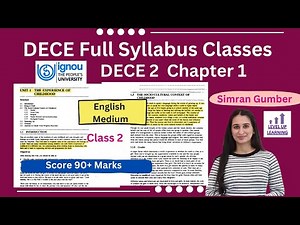 DECE 2 Chapter 1 Eng IGNOU Free Classes Simran Gumber Level Up Learning
