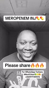 MEROPENEM INJECTION: TRENDING📗📒📙📘 Join our WhatsApp Tuitions: Call/WhatsApp 260971789215/ 260965010998. Mikel Ethan-Reliable Mentor🖤🇿🇲 | Mikel Ethan-Reliable Mentor