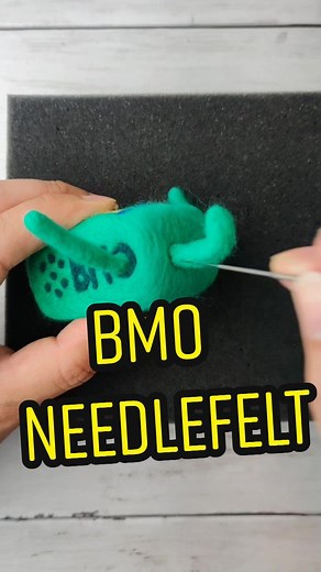 I crafted BMO from Adventure Time with Satisfying Needlefelt Art #oddlysatisfying #bmo #adventuretime #art #crafts #asmr #satisfying #viral #cute #interesting #diy