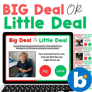 Big Deal Little Deal Social Skills Scenarios | BOOM CARDS | Size of the Problem