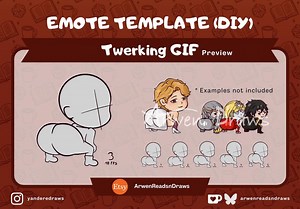 Emote DIY Template - Twerking GIF for Twitch/discord... | Animated Emote - Etsy