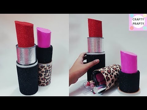 DIY Organizer/How to make Giant Lipstick/ DIY Lipstick Organizer/DIY Storage Box/ Lipstick Container