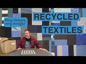I made a Blue Improv Quilt out of Recycled Textiles from Fabscrap !
