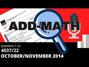 O-Level Add Math October November 2014 Paper 22 4037/22/O/N/14