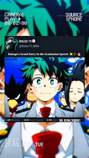 Bakugo grand entry in graduation speech #shorts