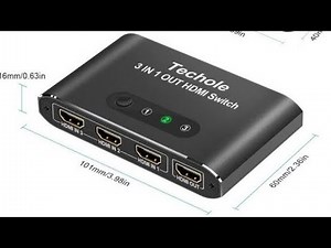 Techole 3 in , 1 out HDMI switch with IR remote control quick setup