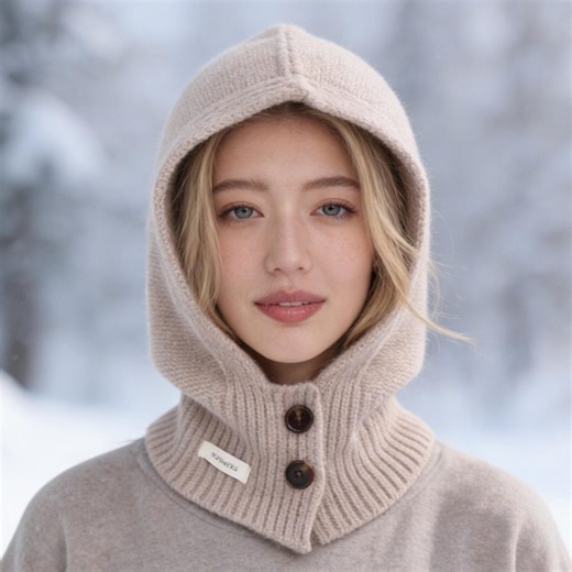 100% Wool Balaclava Hood,Crochet Balaclava Bonnet,Warm Balaclava for Autumn and Winter,Knit Balaclava Hood,Cozy Hood Cowl,Gifts For Her