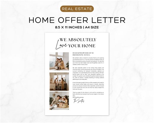 Home Offer Letter Template | Canva Template | We Love Your Home Letter | Canva Buyer Offer Letter | Family Home Letter - Etsy