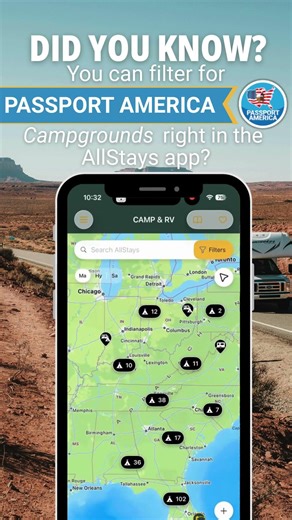 Did you know you can filter for Passport America campgrounds right inside the AllStays app?