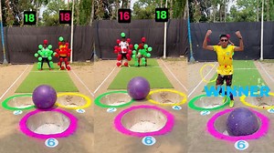 65K views · 462 reactions | Who can throw a big ball into the hole and pop the balloon? | The Village Game | Facebook