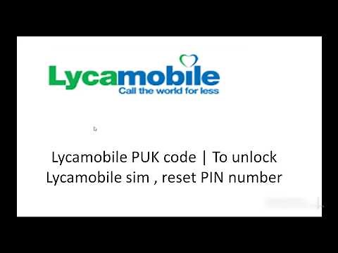 Lycamobile Puk code Reset Pin Code