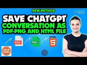 How to Save ChatGPT Conversation as PDF PNG and HTML file 2024