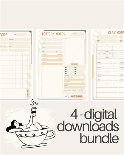 Pottery Planner Bundle | Clay & Glaze Recipes, Project Notes (printable PDF Templates) - Etsy