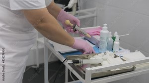 Coloproctologist. Medical instruments of the proctologist s office.