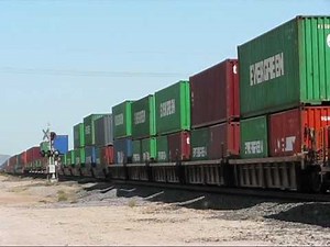 Union Pacific Eastbound Intermodal Container Train