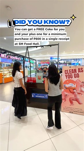 1.7K views · 1.2K reactions | ICYMI: A FREE Coke is waiting for you (and your plus one! ) at SM Food Hall. when you spend a minimum of P800 in a single receipt. Available at SM Mall of Asia Food Hall, SM Aura Food on Four, SM Mega Food Hall, SM City Cebu Food Hall and SM City Iloilo Food Hall only. Promo runs until November 20,2025.* #SMFoodHall #SM40SuperYears #EverythingsHereAtSM | SM Foodcourt | Facebook