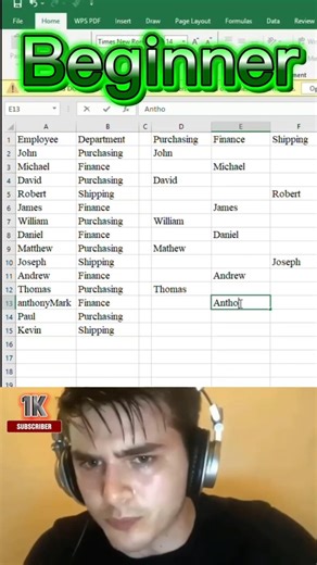 Beginner vs Expert 🔥 Enter Employee Department in Excel Automatically | Office Excel Pro