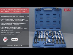 Juego de extractores interior/exterior, 2 y 3 brazos | 13 piezas (BGS 7760)