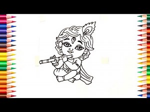 Easy little Krishna Drawing For Kids and Beginners.