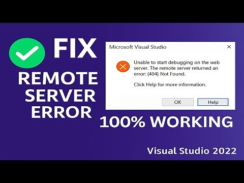 Fix Remote Server Error (404) in Visual Studio | Unable to Start Debugging on Web Server 100% Work