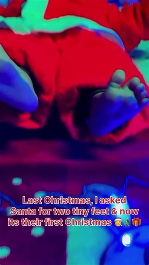 Last Christmas, you asked Santa for two tiny feet & now its their first Christmas 🎅#viral #shorts