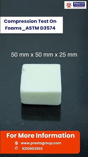 Compression Test on Foams | ASTM D3574 Explained by Presto #materialtestingmachine