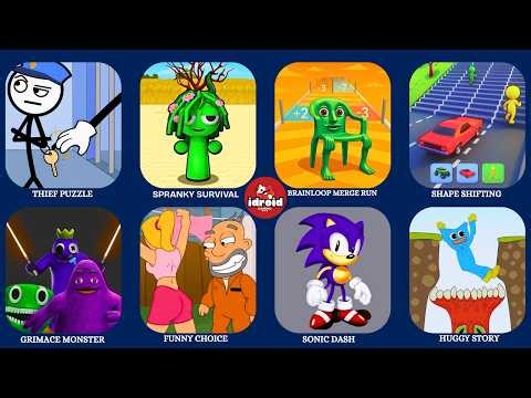 Spranky Survival,Brainloop Merge Run,Funny Choice,Punish Him,Shape Shifting,Sonic Dash,Huggy Story