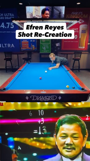 Nico Monetti on Instagram: "Efren Reyes shot re-creation #efrenreyes #billiards #9ball #combo"