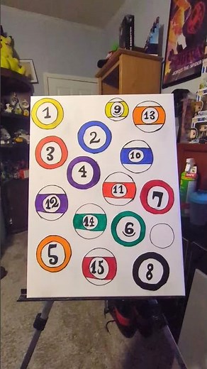 painting of pool table balls