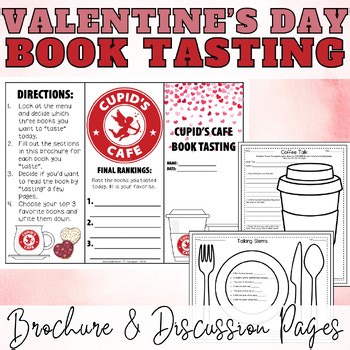 Valentine Day Book Tasting Brochure Handout & Discussion Page Worksheet, 3rd-5th