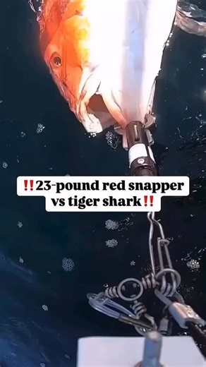 Saltwater Experience on Instagram: "TOP 10 🏆 12 FT Tiger Shark VS 23 LB Red Snapper 👇 🚨🦈 Big red snapper versus a tiger shark! Cool video and edit from our friends at @returnemright : It’s interesting to see how different size and species of fish react to descending. #We see a lot of larger fish that are disoriented from a hard fight tend to tumble or flip upside down after release, but they usually end up righting themselves and swimming off, as this one did. 🎣🦈 Watch our episode with the