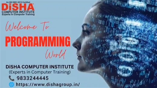 Disha Ghodbundar on Instagram: "💻 *Welcome to PROGRAMMING World* 💻 Step into the Future of Technology! 🚀 🔥Get 50% discount on Programming courses *DISHA COMPUTER INSTITUTE* 📜 ISO 9001:2015 Certified 👨‍💻 Experts in Computer Training *Master Programming Skills:* ✅ C, C++, Python, Java ✅ Data Structures & Algorithms ✅ Full Stack Development ✅ Real-World Projects *Career Opportunities:* 💰 Software Developer: 💰 Tech Companies Hiring! 💰 Freelance Opportunities 💰 Global Career Options *Why C