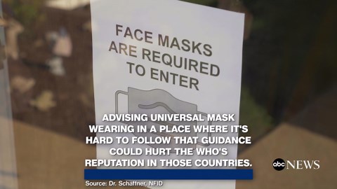 CDC, WHO offer conflicting advice on wearing masks