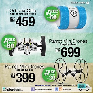 Get Free Storekini Vouchers when you Purchase Selected App-Controlled Toys by Parrot and Orbotix