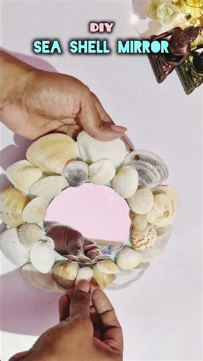 DIY Seashell Mirror | Beach Vibes Home Decor 🌊✨ #diy #shorts