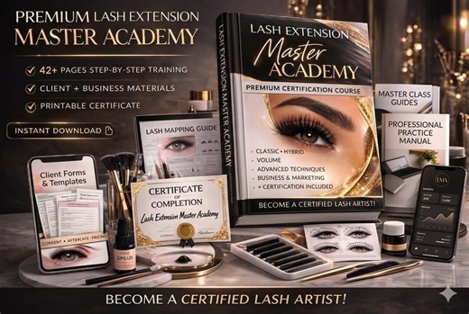 Lash Extension Training Manual PDF, Classic Hybrid Volume Course Guide, Professional Lash Artist Ebook, 42 Page Beauty Business - Etsy